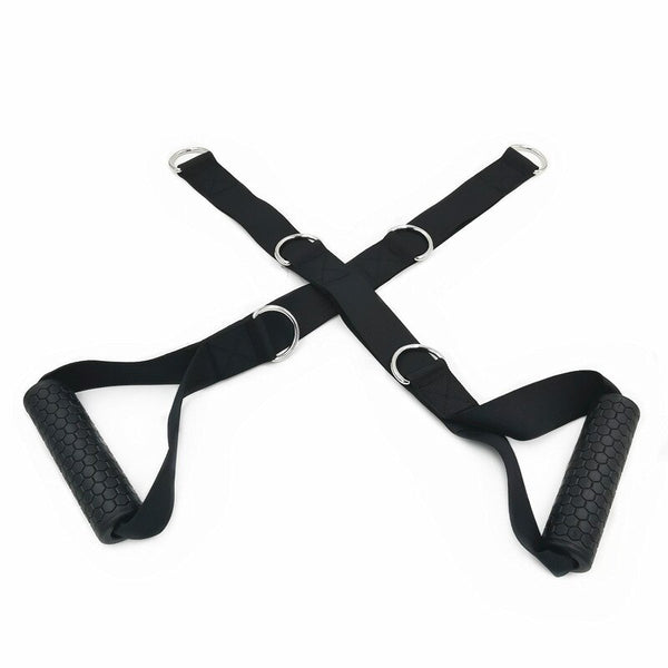 Commercial Grade Adjustable Strap Handles - Pair | Cable Attachment